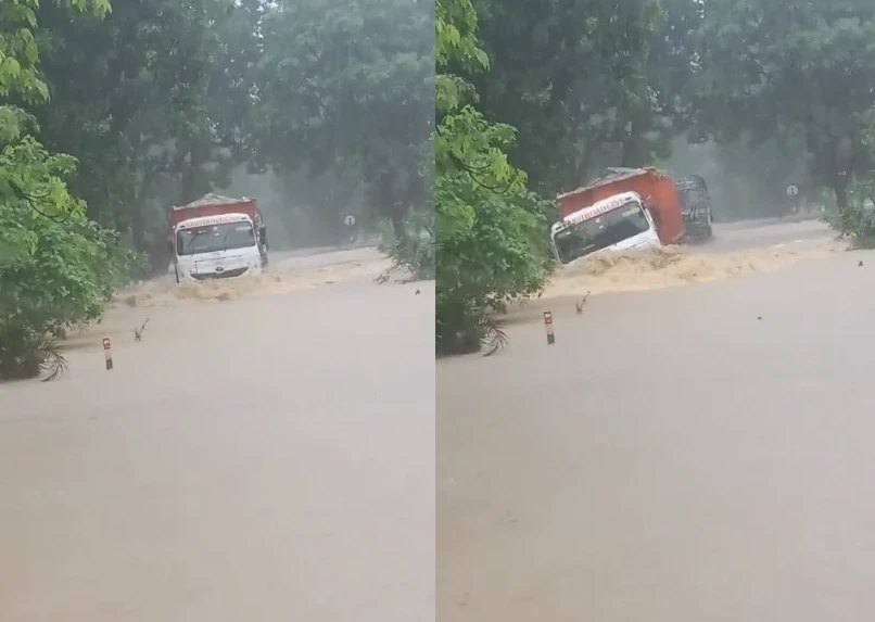 Viral Video : NH-45 निर्माण में लापरवाही, सड़क धंसने और जाम के बीच ...